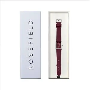 ROSEFIELD Heirloom Modern Watch With Burgundy Dial Casement & Burgundy Leather Strap