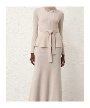 Zimmermann Illustration Self-tied Waist Peplum Jumper