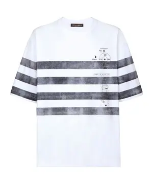 Dolce & Gabbana Dolce Gabbana Striped Crewneck T-shirt - White