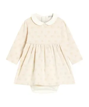 Dolce & Gabbana Collared Monogram Baby Dress - Multicolour