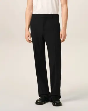 AMI Paris Straight Leg Trousers In Wool Serge