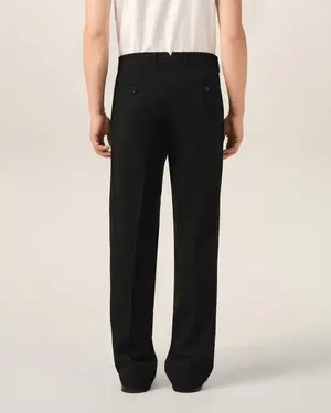AMI Paris Straight Leg Trousers In Wool Serge