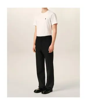AMI Paris Straight Leg Trousers In Wool Serge