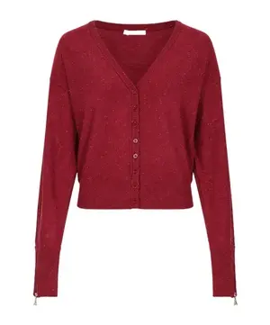 Patrizia Pepe Cropped Button Cardigan - Red