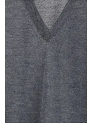 Loulou De Saison Ribbed V-neck Knit Sweater