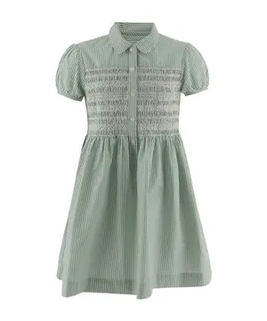 Polo Ralph Lauren Striped Shirred Dress - Green