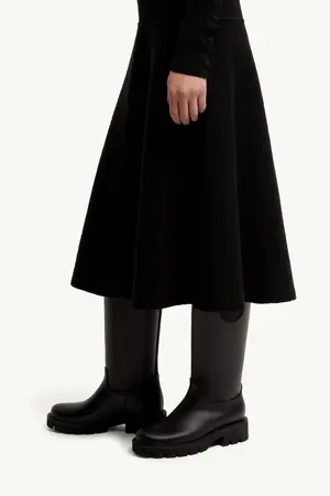 Moncler Bouclé Wool Blend Midi Skirt
