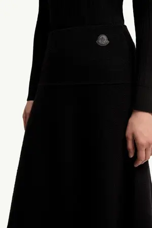 Moncler Bouclé Wool Blend Midi Skirt