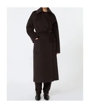Max Mara Straight Hem Long Coat - Ebony
