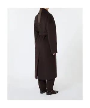 Max Mara Straight Hem Long Coat - Ebony