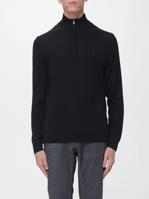 Etro Wool And Silk Half-zip Turtleneck Jumper With Embroidered Pegaso Logo