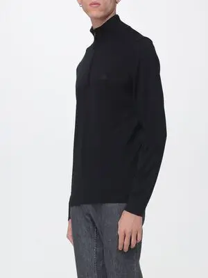 Etro Wool And Silk Half-zip Turtleneck Jumper With Embroidered Pegaso Logo