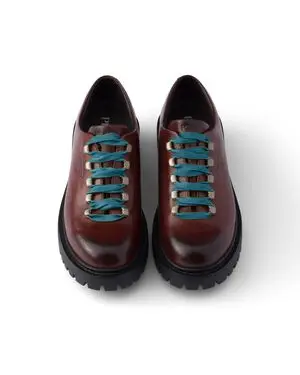 Prada Aged Leather Lace-up Shoes