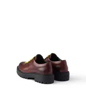 Prada Aged Leather Lace-up Shoes