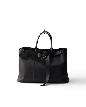 Prada Buckle Antiqued Nappa Leather Bag