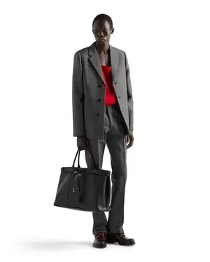 Prada Buckle Antiqued Nappa Leather Bag