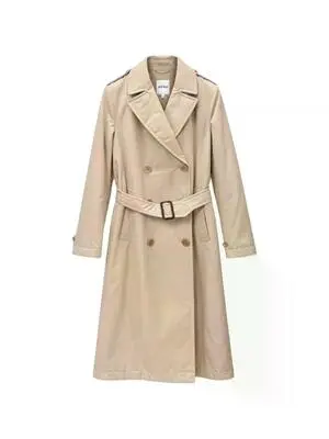 Aspesi Double-breasted Belted Trench Coat