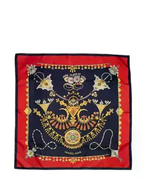 Hermès Parures Des Sables Silk Scarf - Blue