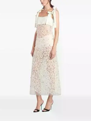 SIEDRES Tallula Floral-appliqué Bow-detail Dress