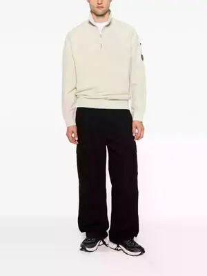 C.P. COMPANY Lens-detail Quarter-zip Sweater - Neutrals