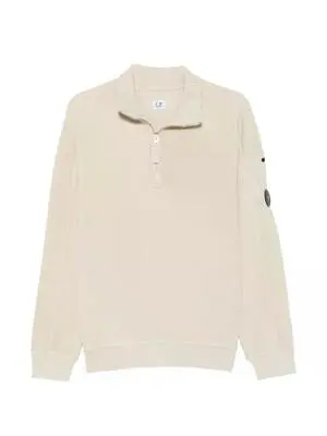 C.P. COMPANY Lens-detail Quarter-zip Sweater - Neutrals