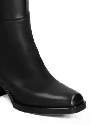 Elena Iachi Aramis Ebony Logo-embroidered Knee-high Boots