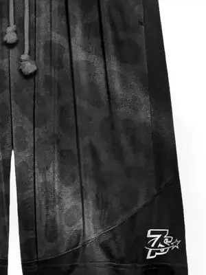 TRIPLE SEVENS Leopard-print Drawstring Shorts