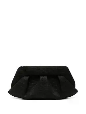 THEMOIRE Crocodile-effect Bios Clutch Bag - Black