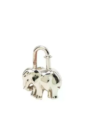 Hermès 1997 Palladium Plated Elephant Cadena Lock Charm Key Chain