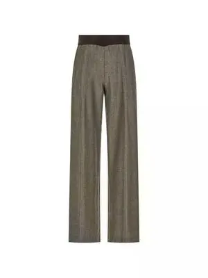 PANICALE Check-pattern Trousers - Brown