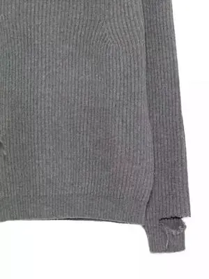 HAIKURE Linden Distressed Ribbed-knit Sweater