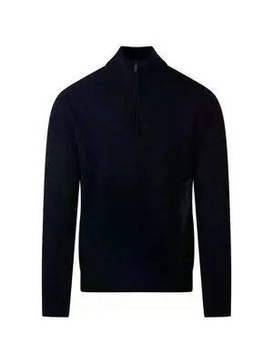 ROBERTO COLLINA Quarter-zip Knitted Sweater - Blue