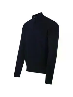 ROBERTO COLLINA Quarter-zip Knitted Sweater - Blue