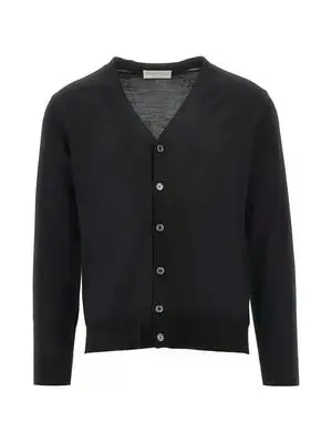 THE PULL Fine-knit V-neck Cardigan - Black