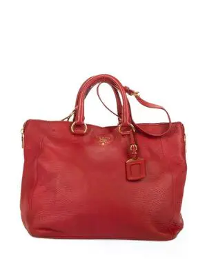 Prada Tall Vitello Daino Shopping Tote Bag