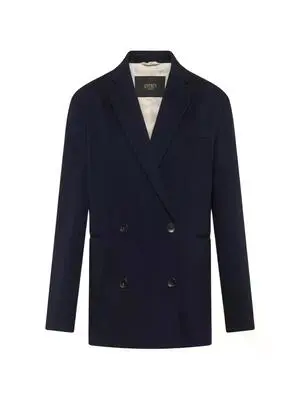Seventy Double-breasted Notched-lapels Jacket - Blue