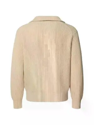 SELECTED Half-zip Ribbed-knit Sweater - Neutrals