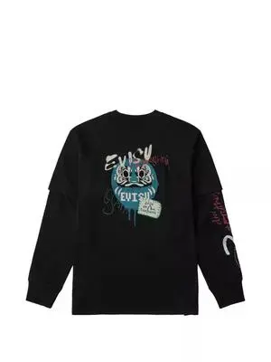 EVISU Printed Layered-sleeve T-shirt