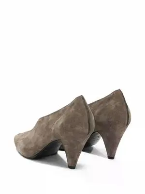 DEL CARLO Suede V-neck Pumps