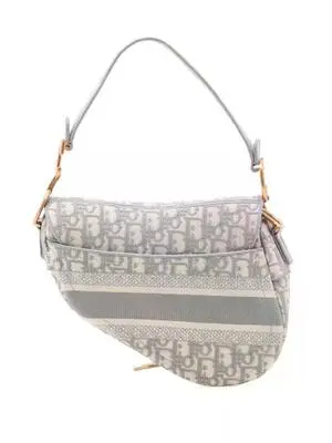Dior 2010-2026 Oblique Embroidered Canvas Saddle Bag Shoulder Bag