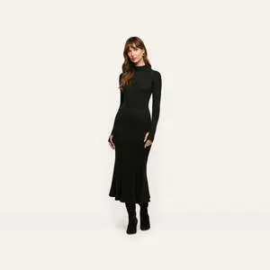 L'AGENCE Solaire Knit Dress - Black