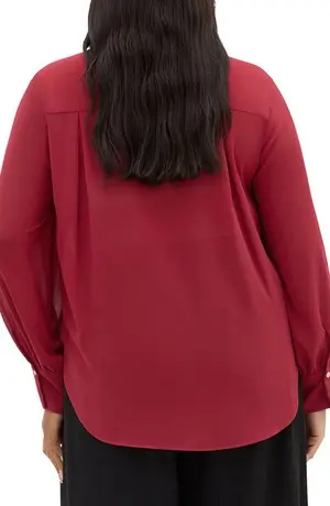 City Chic Jane Tie Hem Shirt - Sienna