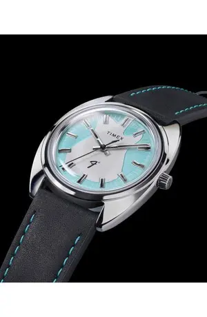 Timex® Fender X Leather Strap Watch