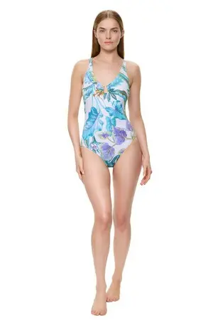 GOTTEX Paradise Beauty U Wire One Piece Swimsuit - White-multi