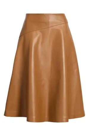 BOSS Sekana Leather Midi Skirt