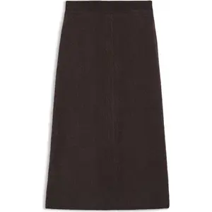 BOSS Faeloria Wool & Cashmere Midi Skirt - Mole