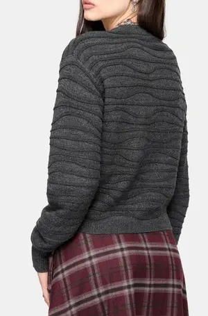 DISTURBIA Stormi Wave Knit Sweater