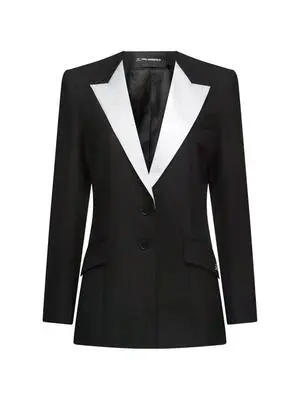 Karl Lagerfeld Contrast-lapel Blazer - Black