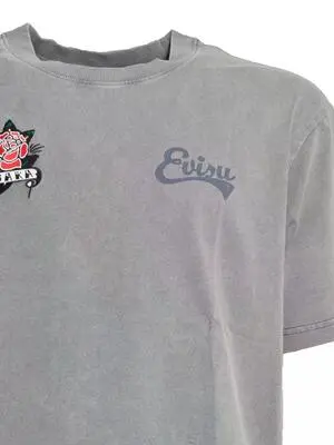 EVISU Osaka Rose And Seagull Print T-shirt - Grey