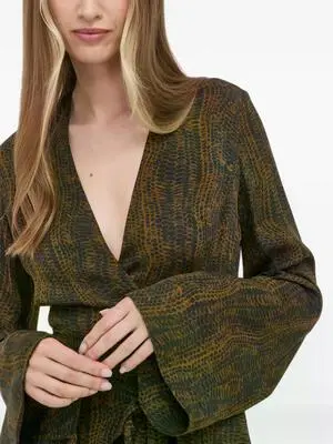 TRUSSARDI Snake-print Wrap Midi Dress